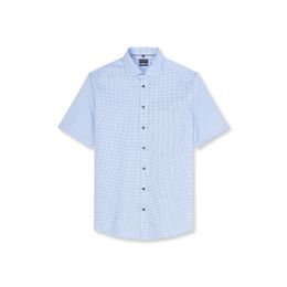 OLYMP Herren Kurzarmhemd "Luxor", blau, Gr. 39, Web, Obermaterial: 100% Baumwolle, Hemden, Businesshemd, modern fit, New-Kentkragen