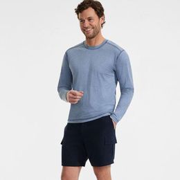 LANDS' END Schnelltrocknende UPF 50 Cargo-Badeshorts f&uuml;r Herren, 18 cm, Herren, size: regular, Blau, Elasthan/Polyester-Mischung, by Lands' End
