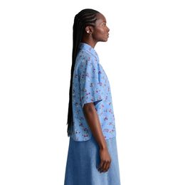 Marc O'Polo Damen Kurzarmbluse "aus LENZING ECOVERO -Baumwolle-Mix"light blau, Gr. L, MARC O'POLO DENIM, bedruckt, Obermaterial: 73% Viskose, 27% Baumwolle,
