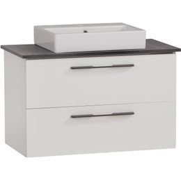 Waschtisch Schildmeyer, B:86cm H:62,9cm T:45cm, wei&szlig;, Badezimmer, Waschtische, "Maxim, Mattwei&szlig; + Marmor", Made in Germany