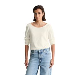 Marc O'Polo Damen Langarmshirt "aus Organic Cotton", wei&szlig;, Gr. M, MARC O'POLO DENIM, unifarben, Obermaterial: 100% Baumwolle, Shirts