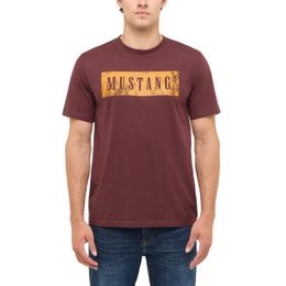 Mustang Herren Kurzarmshirt "Herren Style Austin"dunkelbraun, Gr. L, Jersey, 100% Baumwolle, Shirts