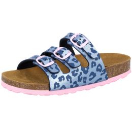Lico M&auml;dchen Pantolette "Pantolette Bioline Kids", Gr. 27, blau, Synthetik, Schuhe