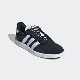 Damen Sneaker "BREAKNET SLEEK", adidas Sportswear, Gr. 36, schwarz-wei&szlig;, Leder, Synthetik, Schuhe, inspiriert vom Design des adidas handball spezial