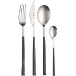 Pinti Inox PINTINOX Besteck-Set "Sushi", 24 Stk., grau, Essbesteck-Sets, Satiniert mit Kunststoffgriff in Holz-Optik