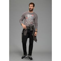 MAN'S WORLD MAN'S WORLD Herren Langarmshirt "neue Farbe", grau, Gr. M, bedruckt, Single Jersey, Obermaterial: 100% Baumwolle, Shirts, Langarm, bedruckt,