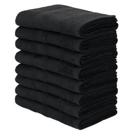 Handt&uuml;cher OTTO HOME, B:50cm L:100cm, schwarz, Walkfrottee, Obermaterial: 100% Baumwolle, Badezimmer, Handt&uuml;cher, "Vanessa, 8 Handt&uuml;cher, 50x100cm,