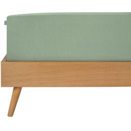 Spannbettlaken Schiesser, B:180cm L:200cm, gr&uuml;n, Jersey-Elasthan, Obermaterial: 97% Baumwolle, 3% Elasthan, Bettlaken, "Elli", f&uuml;r hohe Matratzen und