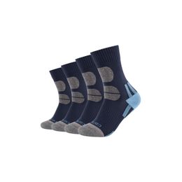Camano Damen Wandersocken "4er Pack", Gr. 43schwarz saphire, 81% Polyester, 14% Baumwolle, 4% Elasthan, 1% Polyamid, Colorblocking, Socken