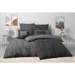 Wendebettw&auml;sche s.Oliver, grau, Renforc&eacute;, Obermaterial: 100% Baumwolle, Bettw&auml;sche, "MELINDA mit feiner Melange-Struktur, Baumwolle",