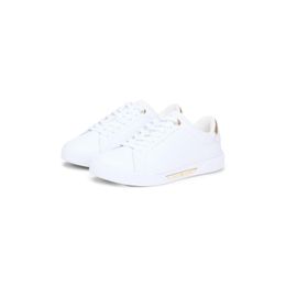 Tommy Hilfiger Damen Plateausneaker "ESSENTIAL CHIC COURT SNEAKER", Gr. 36, wei&szlig;, Leder, Schuhe, Freizeitschuh, Halbschuh, Schn&uuml;rschuh,