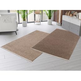 Teppich, B:120cm H:5mm L:170cm, beige, OCI DIE TEPPICHMARKE, Polyester, Wohnzimmer, Teppiche, "JOKER OF STRIPES", Wendeteppich, weiche flache