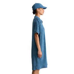Marc O'Polo Damen Minikleid "aus Organic Cotton"medium blau, Gr. L, MARC O'POLO DENIM, gestreift, Obermaterial: 100% Baumwolle, Kleider
