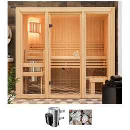 Karibu Sauna "Alani 2", Saunaofen, integrierte Steuerung, 3,6 kW, beige, Saunen, Ofen 3,6 kW intgr. Strg