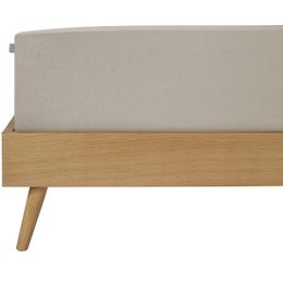 Spannbettlaken Schiesser, B:150cm L:200cm, beige, Jersey-Elasthan, Obermaterial: 97% Baumwolle, 3% Elasthan, Bettlaken, "Elli", f&uuml;r hohe Matratzen