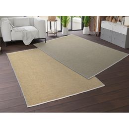 Teppich, B:140cm H:5mm L:200cm, grau, OCI DIE TEPPICHMARKE, Polyester, Wohnzimmer, Teppiche, "JOKER OF STRIPES", Wendeteppich, weiche flache