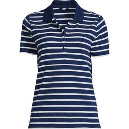 LANDS' END Supima&reg; Polo-Shirt in Petite-Gr&ouml;&szlig;e f&uuml;r Damen, Damen, size: petite, Blau, Baumwolle, by Lands' End