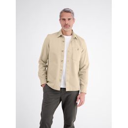 Lerros Herren Langarmhemd "Unifarbenes Herrenhemd aus strukturierter Baumwolle"gravel beige, Gr. XXL, 100% Baumwolle, Hemden