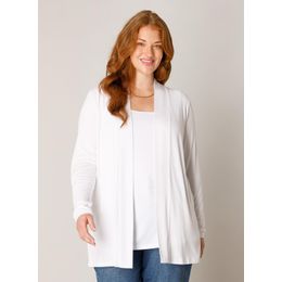 Damen Strickjacke "Ayla", wei&szlig;, Gr. 58, Base Level Curvy, unifarben, Strick, Obermaterial: 94% Viskose, 6% Elasthan, Strickjacken, Gro&szlig;e Gr&ouml;&szlig;en
