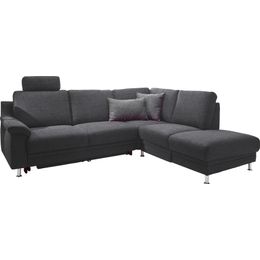 Ecksofa 3C CARINA, B:252cm H:91cm T:208cm, grau, Chenille Easy care (100% Polyester);Struktur (100% Polyester), Wohnzimmer, Sofas, "Korfu L-Form",