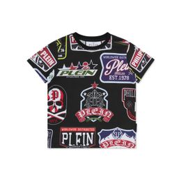 Philipp Plein Herren T-Shirt "Kurzarm-Rundhals-T-Shirt", schwarz, Gr. 16, Obermaterial: 100% Baumwolle, Shirts