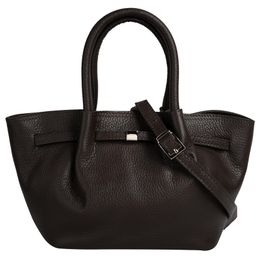 FORTY Damen Henkeltasche "Colentessa - S", braun, Leder, leicht gl&auml;nzend, unifarben, Taschen, echt Leder, Made in Italy