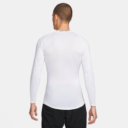 Nike Herren Trainingsshirt "PRO DRI-FIT MEN'S LONG-SLEEVE TOP", wei&szlig;, Gr. S, Obermaterial: 90% Polyester, 10% Elasthan, Shirts, schmale Passform,
