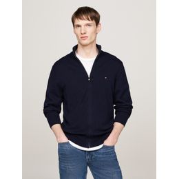 Tommy Hilfiger Herren Cardigan "PIMA ORG CTN CASHMERE ZIP THRU", blau, Gr. XXXL, Strick, Obermaterial: 95% Baumwolle, 5% Kaschmir, Strickjacken