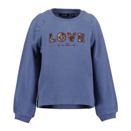 Blue Seven M&auml;dchen Sweatshirt, blau, Gr. 98, bedruckt, unifarben, angeraute Sweatware, Obermaterial: 100% Baumwolle, Sweatshirts, Baumwolle