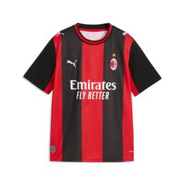Puma Jungen Fu&szlig;balltrikot "ACM HOME JERSEY REPLICA JR", rot, Gr. 152, gestreift, Web, Obermaterial: 100% Polyester, Trikots, regular fit, f&uuml;r