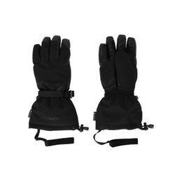 Zanier Damen Skihandschuhe "Obertauern.GTX", schwarz, Gr. 9, 70% Polyester, 30% Leder, Handschuhe, mit wetterfester Membran