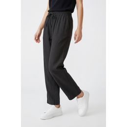 Freequent Damen 7/8-Hose "FQLAVA-ANKLE-PA", schwarz, Gr. S, meliert, unifarben, Web, Obermaterial: 55% Leinen, 45% Viskose, Hosen, aus Leinen und mit