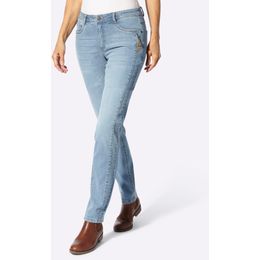 Casual Looks Damen 5-Pocket-Jeans, blau, Gr. 36, unifarben, 99% Baumwolle, 1% Elasthan, Jeans