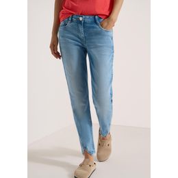 Cecil Damen Straight-Jeans "Style Scarlett", blau, Gr. 28, unifarben, Denim/Jeans, Obermaterial: 83% Baumwolle, 15% Polyester, 2% Elasthan. Futter: