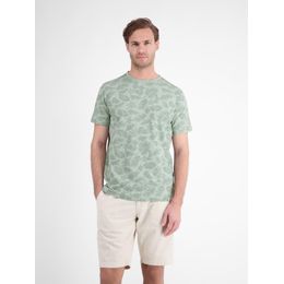 Lerros Herren T-Shirt "T-Shirt mit Rundkragen aus reiner Baumwolle mit Flower-Print", gr&uuml;n, Gr. XL, 100% Baumwolle, Shirts