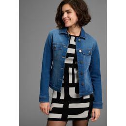 Arizona Damen Jeansjacke, blau, Basic, Gr. 36, Denim/Jeans, Obermaterial: 98% Baumwolle, 2% Elasthan, Jacken, aus Baumwollmischung, figurbetont, in