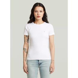 G-Star Raw G-STAR Damen T-Shirt "Slim Rib T-Shirt", wei&szlig;, Gr. XXL, Obermaterial: 98% Baumwolle, 2% Elasthan, Shirts