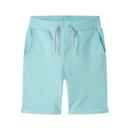 name it Jungen Sweatshorts "NKMVERMO LONG SWE SHORTS UNB F NOOS", blau, Gr. 110, angeraute Sweatware, Obermaterial: 100% Baumwolle, Hosen, Baumwolle,