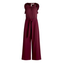 Vera Mont Damen Overall "Damen mit Volant und Bindeg&uuml;rtel"deep dahlia, festlich, Gr. 38, Stoff, Obermaterial: 95% Polyester, 5% Elasthan. Futter: