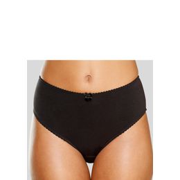 Damen Slip, NUANCE BY LASCANA, Gr. 40, schwarz, Obermaterial: 95% Baumwolle, 5% Elasthan, Unterhosen, hoch geschnittener Slip, aus Baumwolle, als