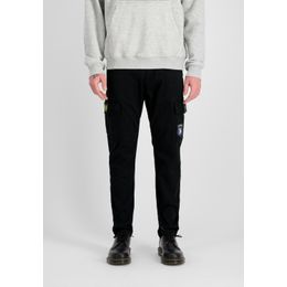 Herren Cargohose "Petrol Patch Pant", schwarz, Gr. 30, Alpha Industries, Obermaterial: 98% Baumwolle, 2% Elastan. Futter: 100% Baumwolle, Hosen