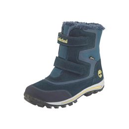 Timberland M&auml;dchen Winterboots "CHILLBERGMID HOOK & LOOP GORE-TEX SNOW BOOT", Gr. 37, blau, Leder, Schuhe, Snowboots, Winterstiefel, Winterschuhe,