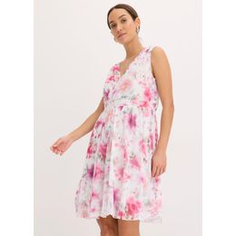 bonprix Damen Minikleid, bunt, Gr. 52, Obermaterial: 96% Polyester, 4% Elasthan. Futter: 100% Polyester, Kleider, in Wickeloptik, aus Polyester und