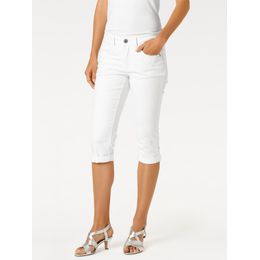 Heine Damen 3/4-Hose, wei&szlig;, Gr. 48, unifarben, 98% Baumwolle, 2% Elasthan, Hosen