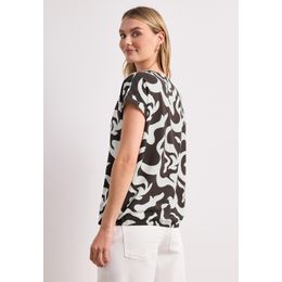 Street One Damen Hemdbluseespresso braun, Gr. 36, gemustert, Stoff, 100% Viskose, Blusen, mit allover Print