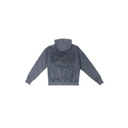 DROPSIZE Herren Kapuzensweatshirt "Dropsize HEAVY OVERSIZE MIRRORED LOGO HOODIE"acid grau, Gr. M, bedruckt, 70% Baumwolle, 30% Polyester, Sweatshirts