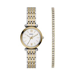 Fossil Damen Quarzuhr "Carlie", gold, Armbanduhren, Armbanduhr, Damenuhr, Edelstahlarmband, Ideal auch als Geschenk