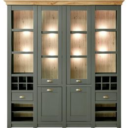Buffet Home Affaire, B:194cm H:207cm T:45cm, gr&uuml;n, FSC-zertifizierter Holzwerkstoff, K&uuml;che, Schr&auml;nke, "Cambridge, Hochschrank im Landhausstil,