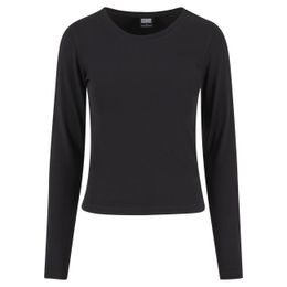 Urban Classics Damen Longsleeve "Urban Classics Ladies Basic Super Slim Longsleeve", schwarz, Gr. XXL, unifarben, 90% Baumwolle, 10% Elasthan, Shirts
