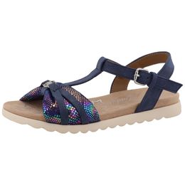 Tom Tailor M&auml;dchen Riemchensandale "Nani", Gr. 32, bunt, Lederimitat, Textil, Schuhe, Plateau, Sandalette mit Raffungen und Kontrastbesatz